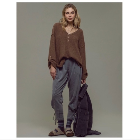 Haute Ellie | Sweaters | Mocha Java Henley Sweater | Poshmark